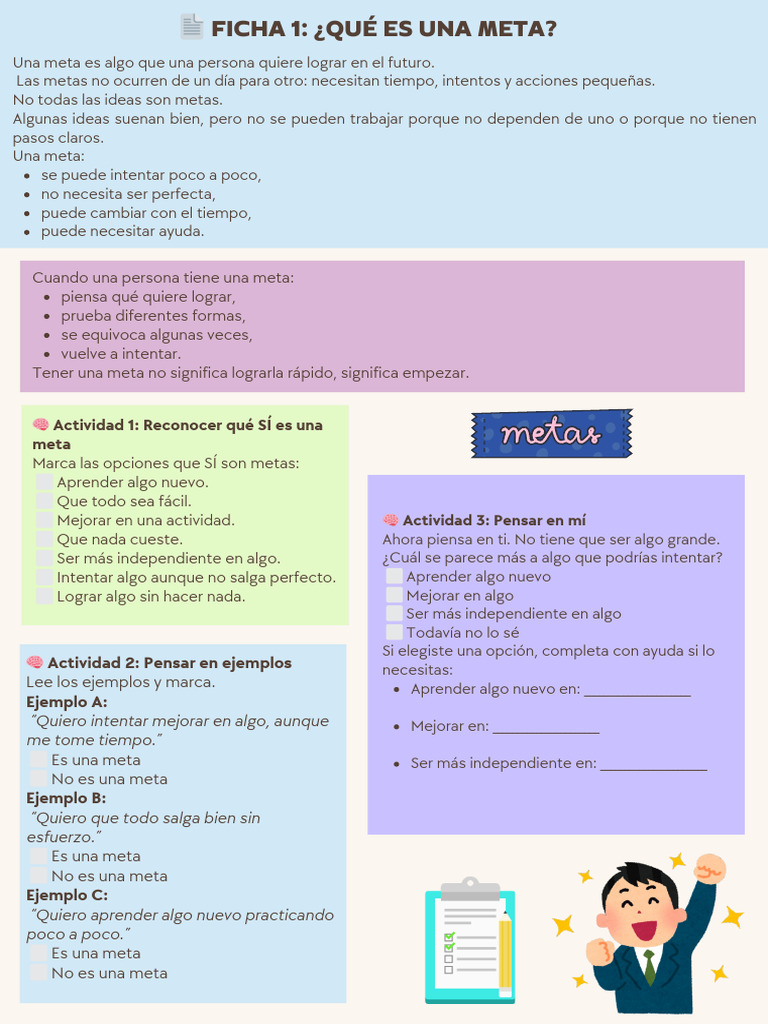 Ficha de Trabajo Metas | PDF