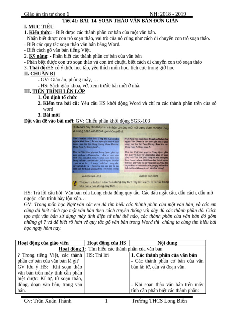 Tiet 41 Bai 14 Soan Thao Van Ban Don Gian 44201912 | PDF