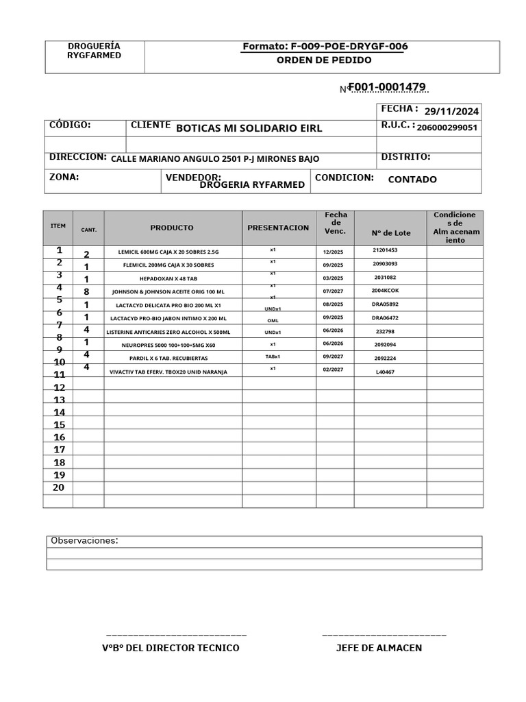 f 009 Poe Drygf 006 Orden de Pedido.pdf (2) | PDF