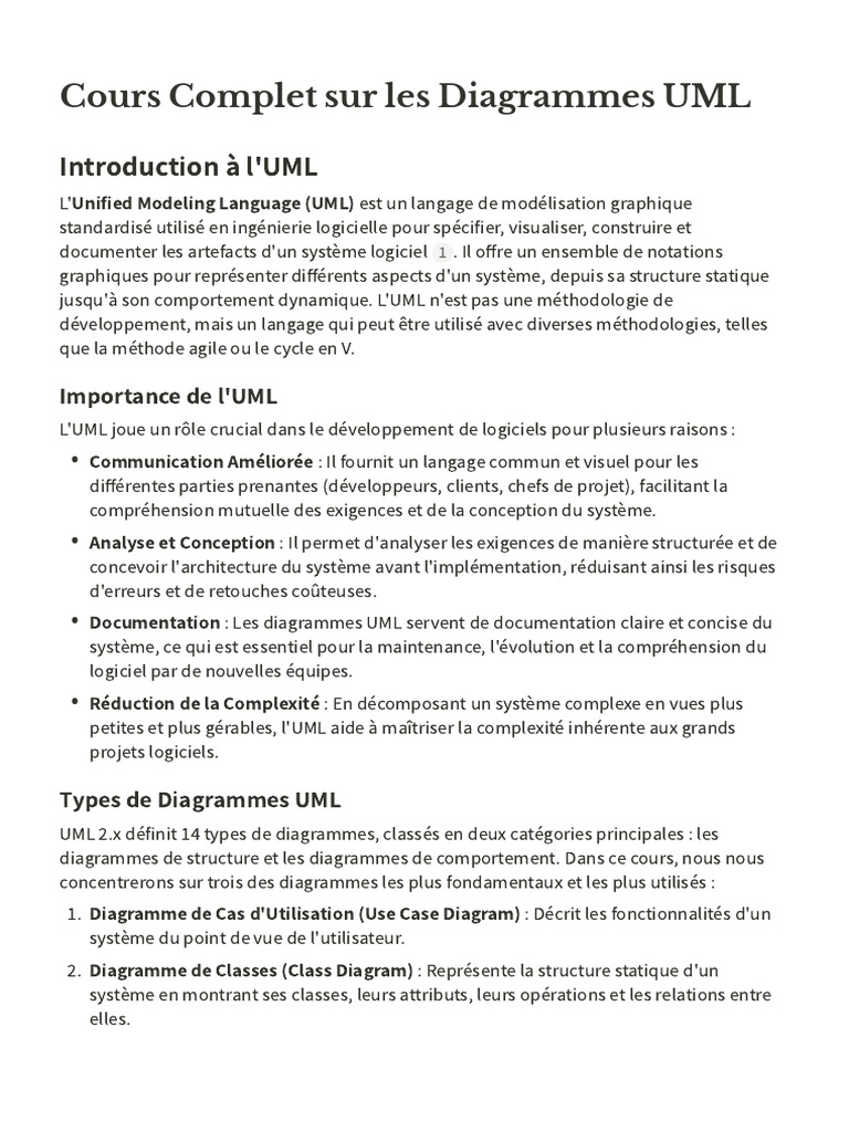 Guide Complet sur les Diagrammes UML | PDF | Classe (informatique ...