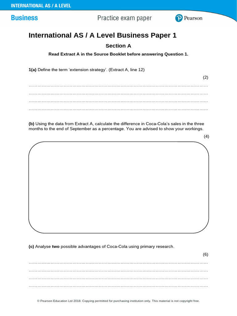 IAS_Business_Practice Exam Paper_Mock Paper 1 | PDF | Business