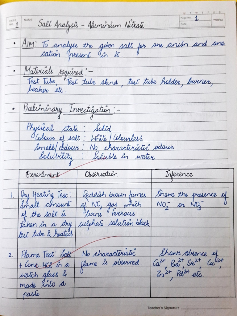 Chemistry Class 12 Practical File | PDF