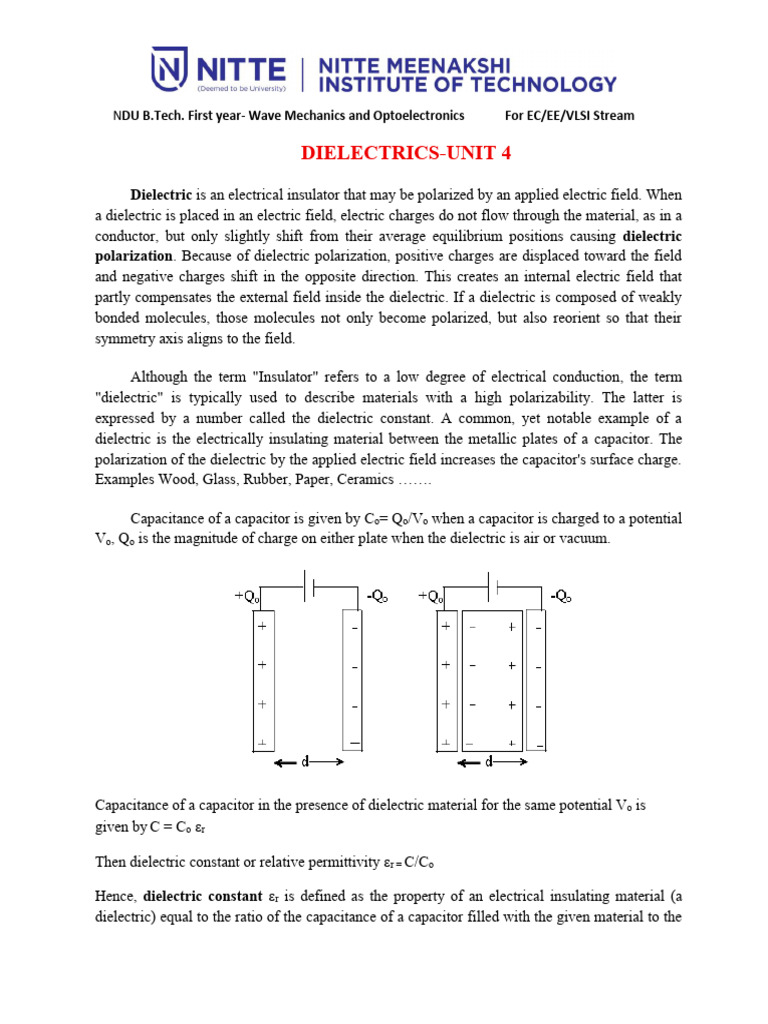 Dielectrics in Wave Mechanics and Optoelectronics | PDF | Dielectric ...