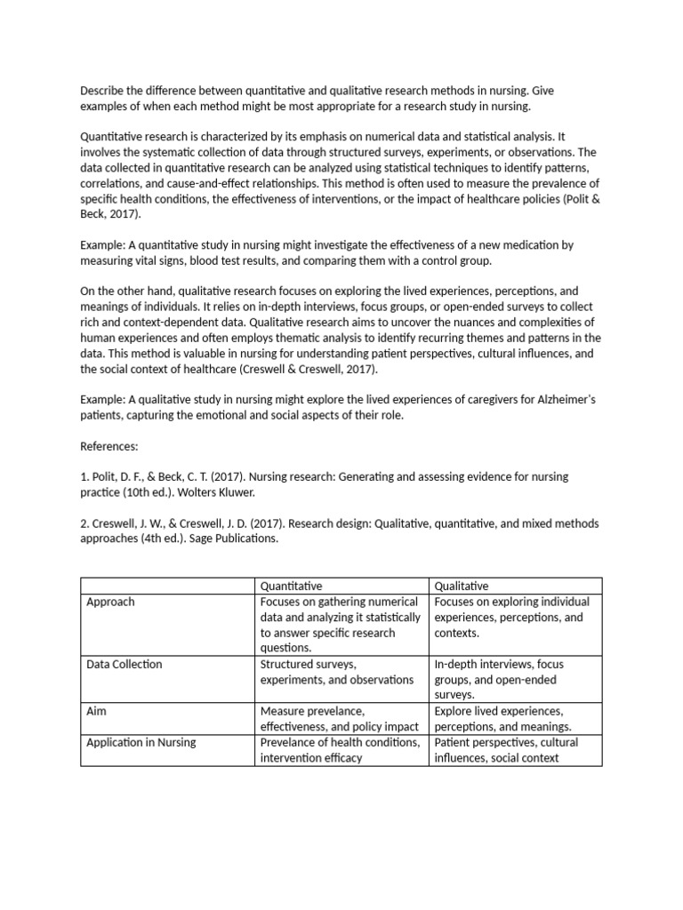 2. Describe the Difference Between Quantitative and Qualitative ...