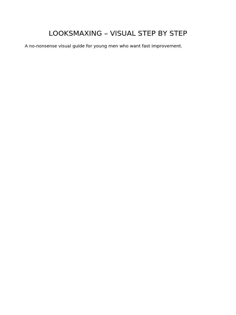 Looksmaxing: Visual Guide for Men | PDF