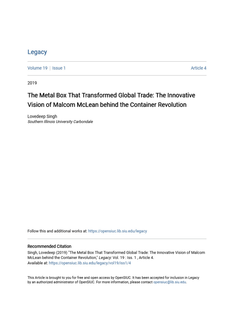 The Metal Box That Transformed Global Trade_ The Innovative Visio | PDF ...