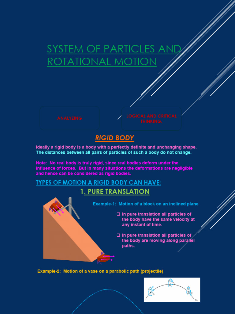 Rigid Body Motion and Center of Mass | PDF | Torque | Rotation