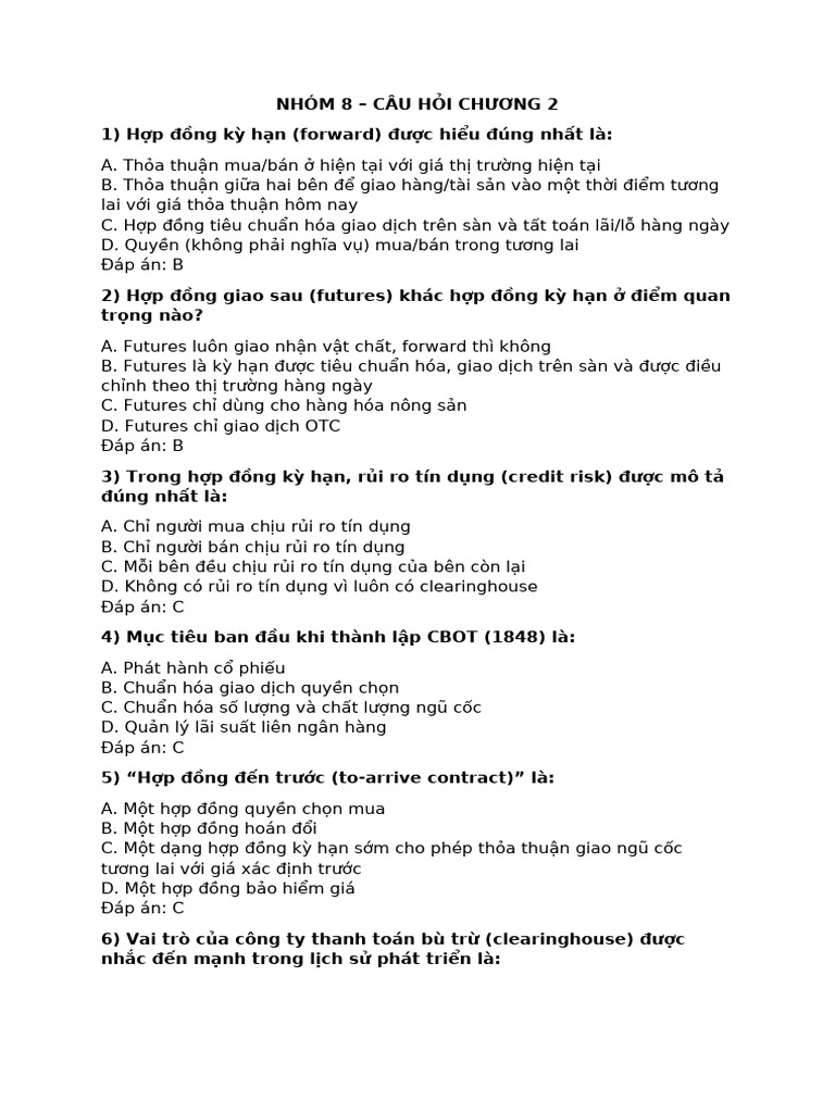Nhóm 8 - Chương 2 - 20 Câu | PDF