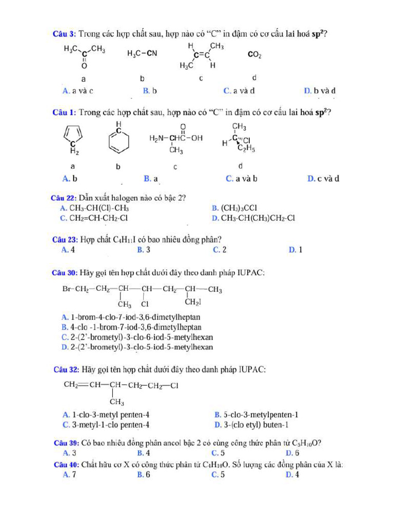 Buoi 2-Bai Tap Hoa Huu Co | PDF