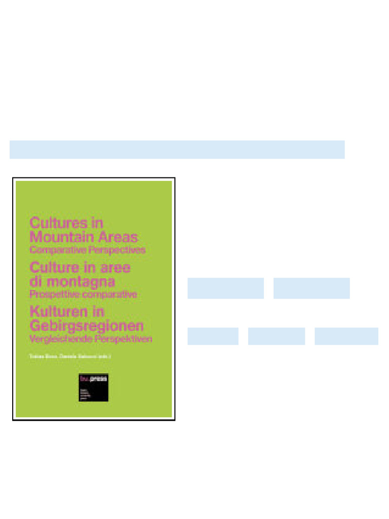 Cultures in Mountain Areas: Comparative Perspectives ebook compatible ...
