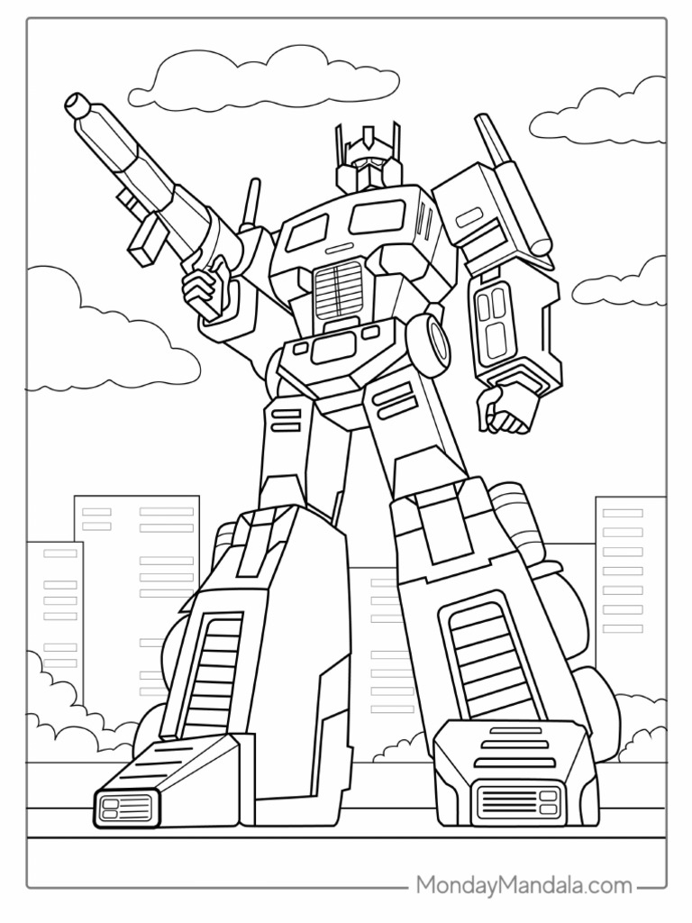 Coloring Page of Optimus Prime Transformer | PDF