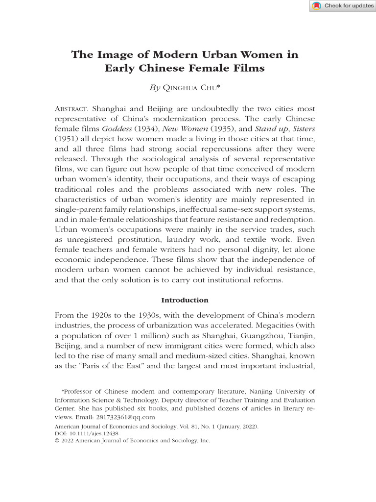 2+the+Image+of+Modern+Urban+Women+in+Early+Chinese+Female+Films | PDF ...