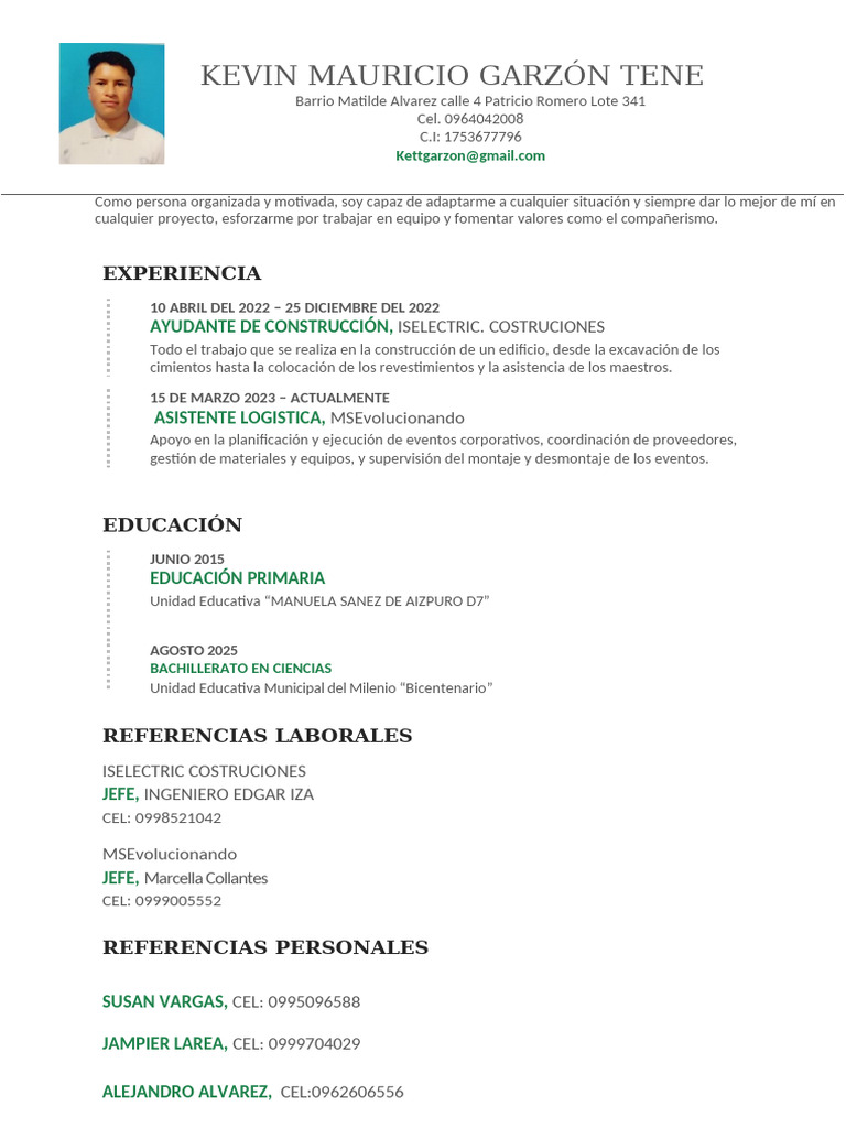 Kevin Garzon c.v25 | PDF