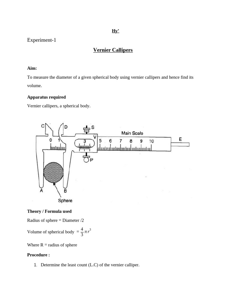 Grade 11_ Physics Practical 21-22 _ Term 1(Experiments)[987] | PDF | Sphere | Mechanics