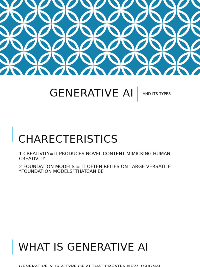 Understanding Generative AI Types | PDF