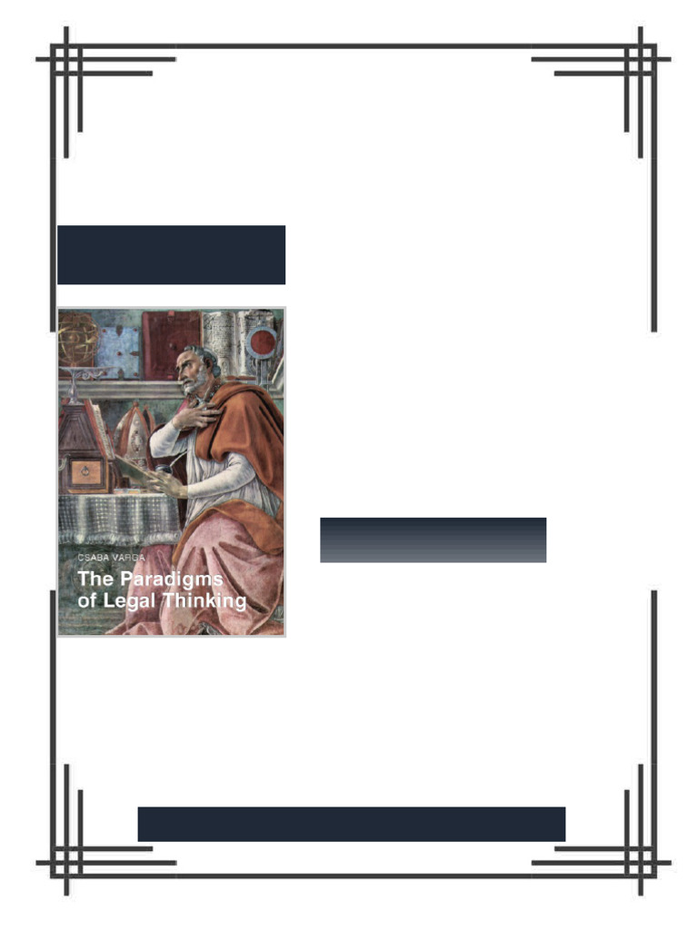The paradigms of legal thinking 2nd enlarged edition Edition Varga ...