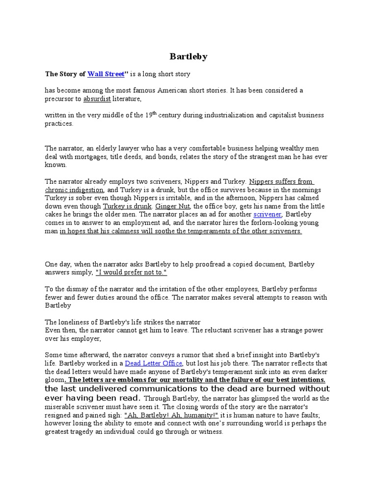 Bartleby | Download Free PDF | Bartleby, The Scrivener | Short Stories