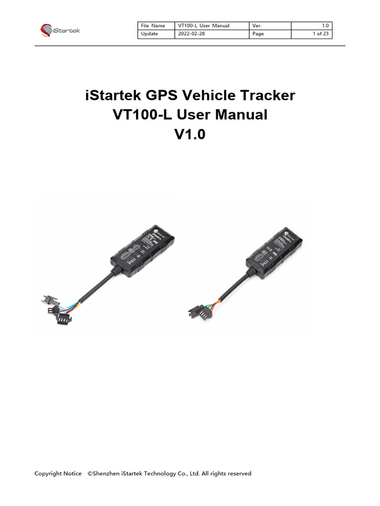 VT100 L GPS Tracker User Manual V1.0 | PDF | Usb | Global Positioning ...