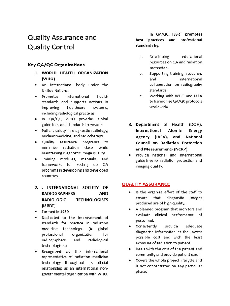 Quality Assurance and Quality Control (2) (3) | PDF | Quality Assurance ...
