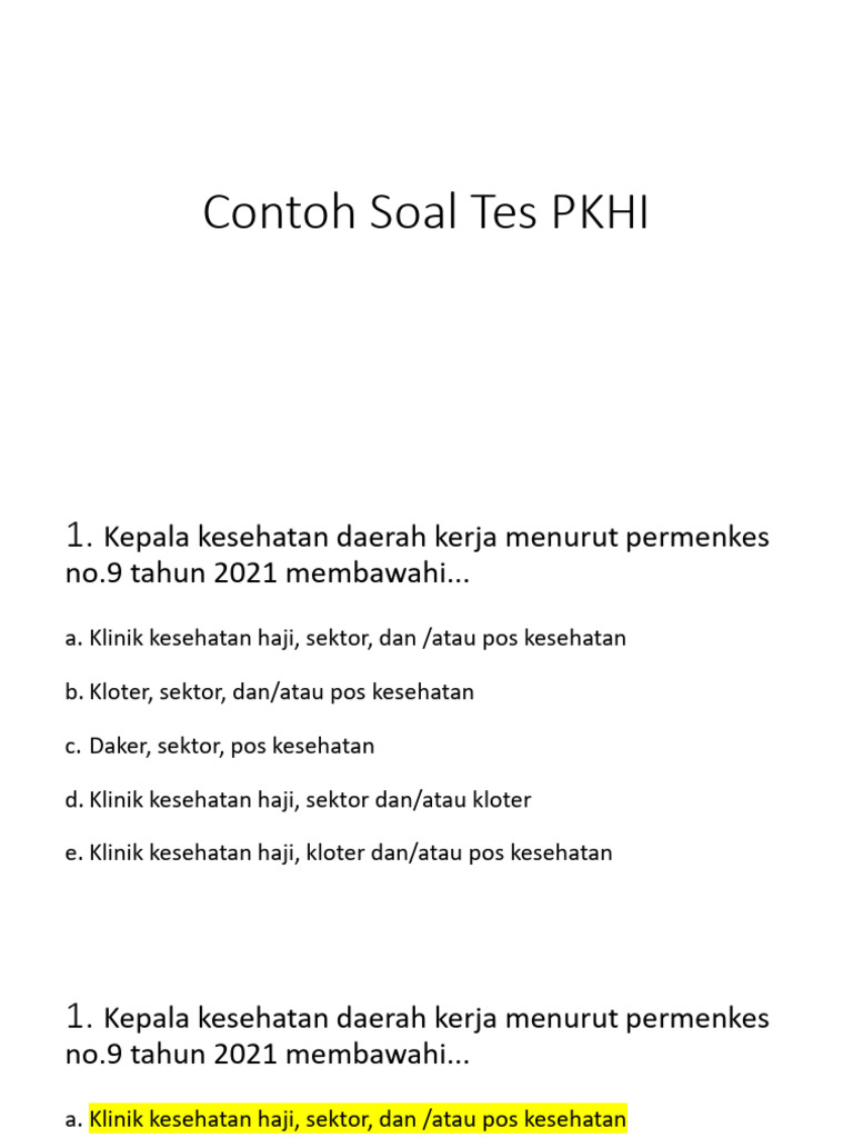 Contoh Soal Tes PKHI 2 | PDF