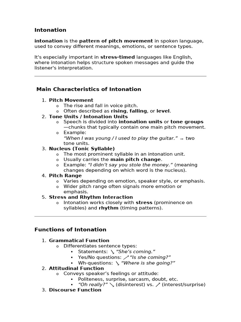INTONATION 2025 (1) | PDF | Stress (Linguistics) | Syllable