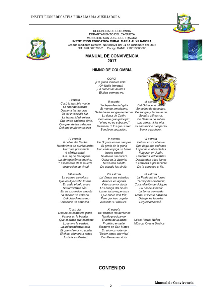 2. MANUAL DE CONVIVENCIA 29 NOV 2016 (1) | PDF | Institución | Tolerancia