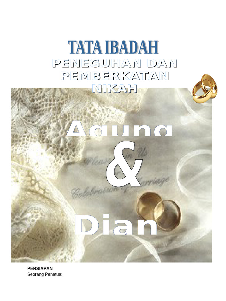 Peneguhan dan Pemberkatan Nikah Agung-Dian | PDF