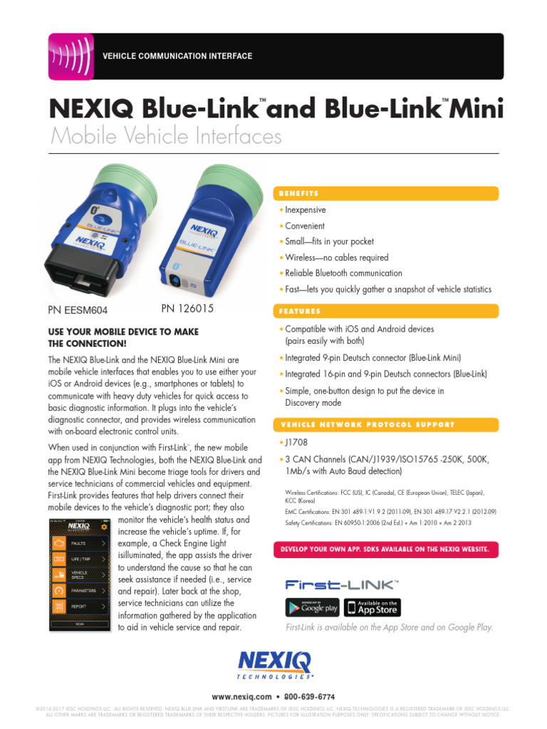 NEXIQ Blue-Link Mobile Vehicle Interface | PDF | Mobile App | Ios