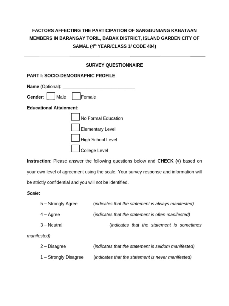 Survey-Questionnaire | PDF | Self Efficacy | Human Communication