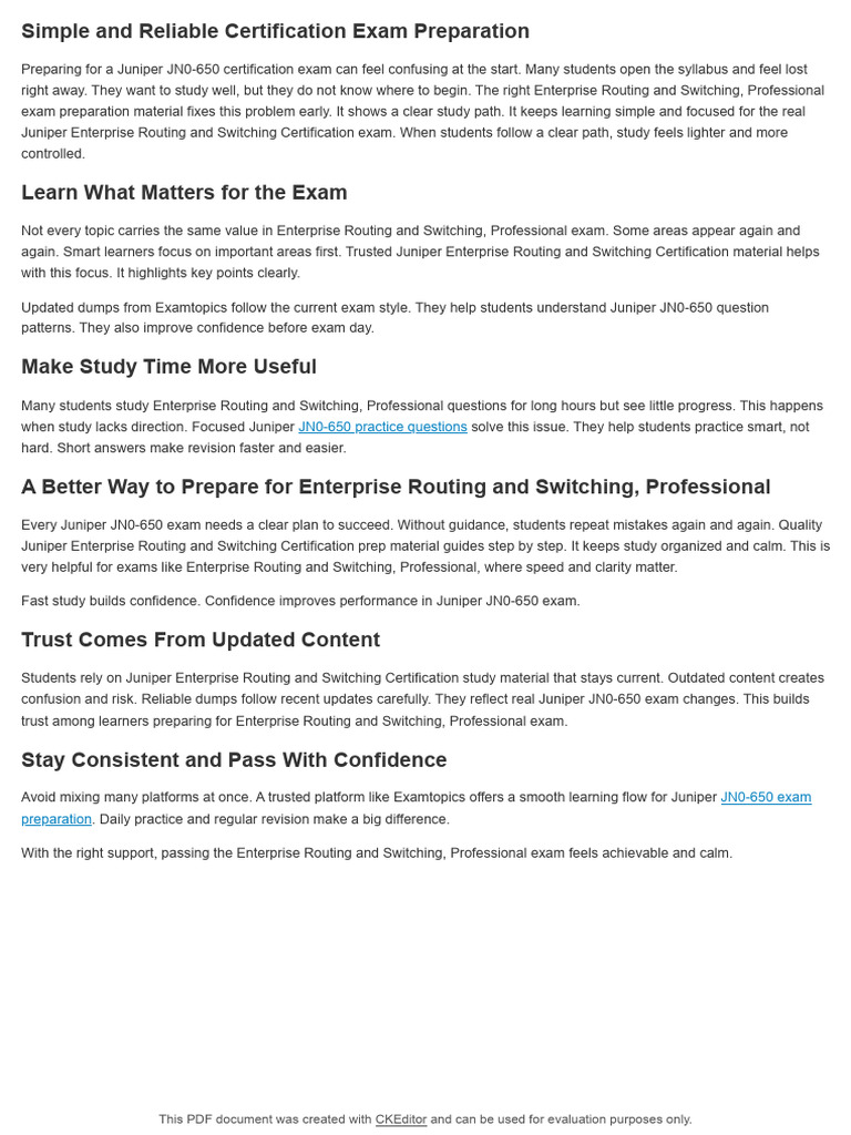 Fast-Track Your JN0-650 Success With Updated Juniper Questions | PDF ...