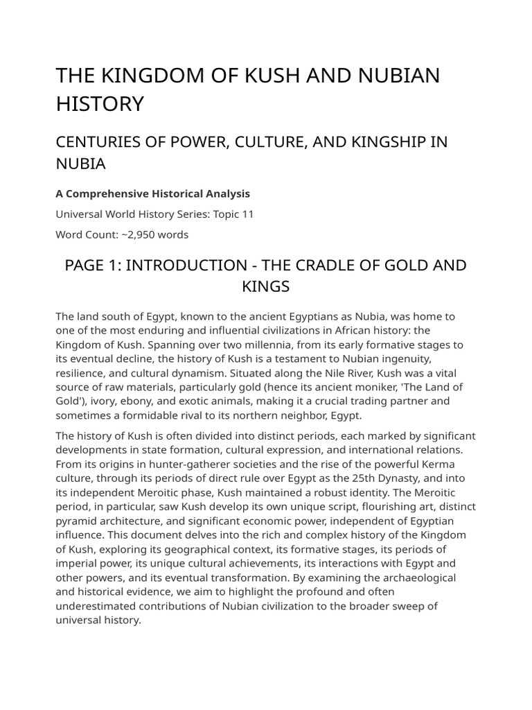 100 Topics on World History - 11 - The Kingdom of Kush and Nubian ...