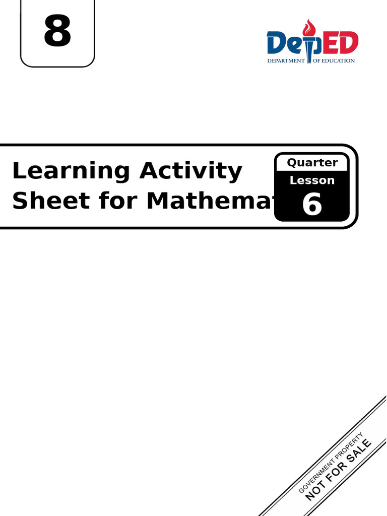 Q1 WS Mathematics 8 Lesson 6 Week 6 | PDF | Mathematics