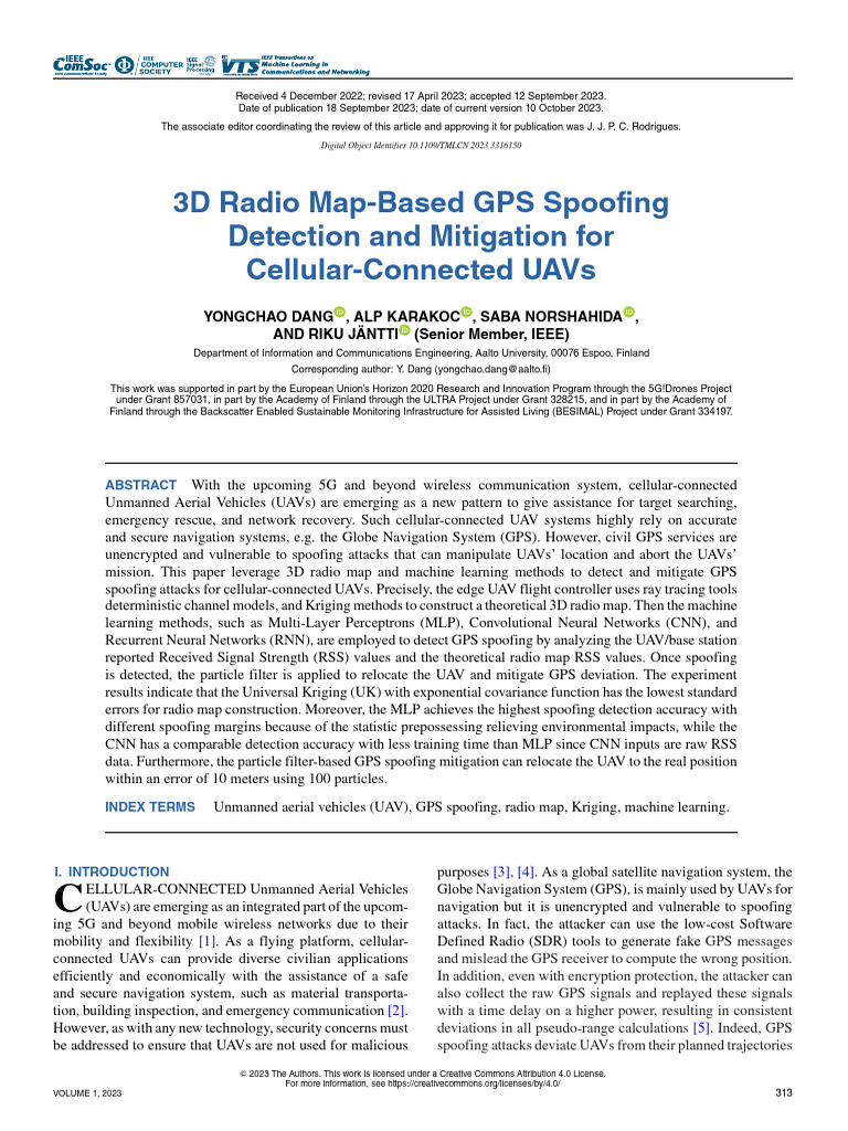 3D Radio Map-Based GPS Spoofing Detection and Mitigation for Cellular ...