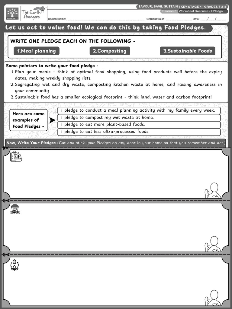 Worksheet Resource - I Pledge… | PDF