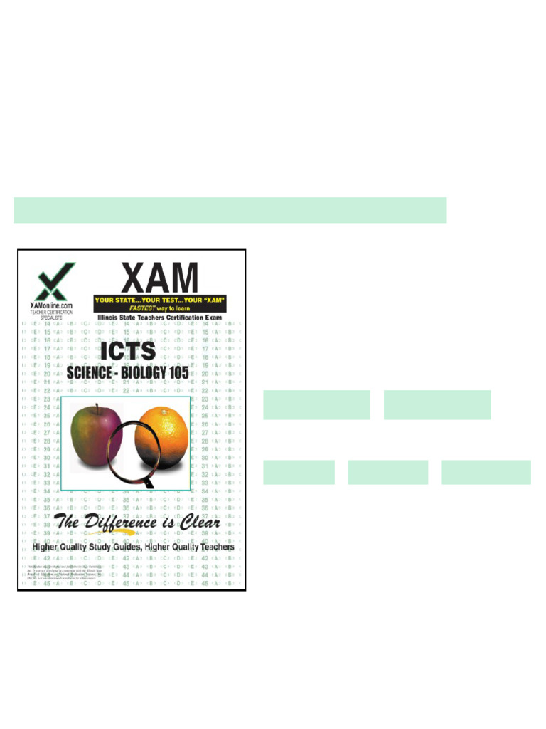 ICTS Science Biology 105 Teacher Certification 2nd Edition XAM ICTS ...