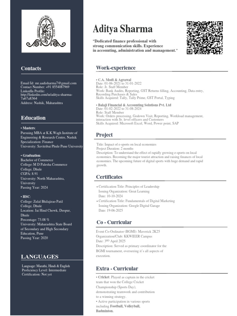 Aditya Resume | PDF | Business | Economies
