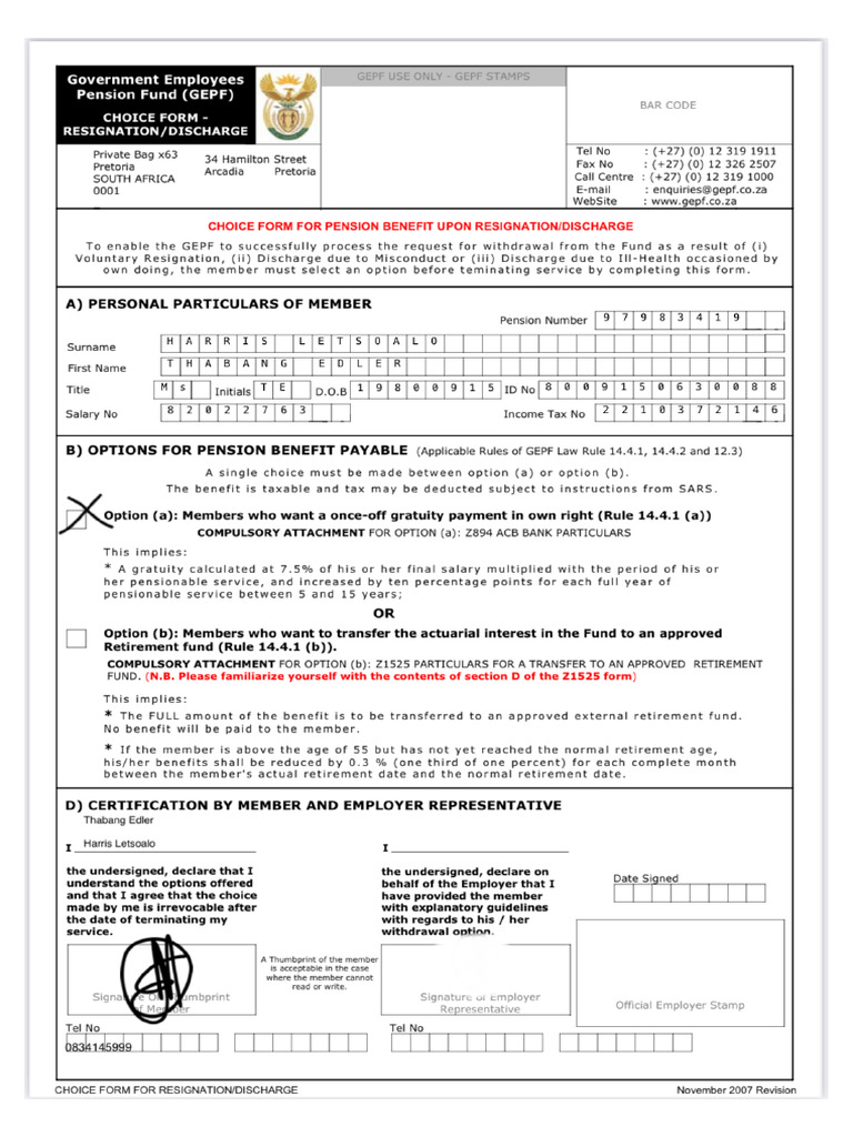 Choice Form | PDF