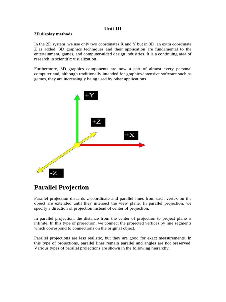 3D Graphics Projection Techniques | PDF | Mathematical Concepts | 3 D ...