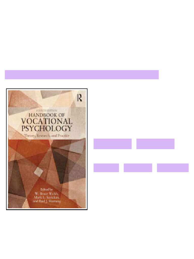 Handbook of Vocational Psychology 4th ed 4th Edition W. Bruce Walsh ...