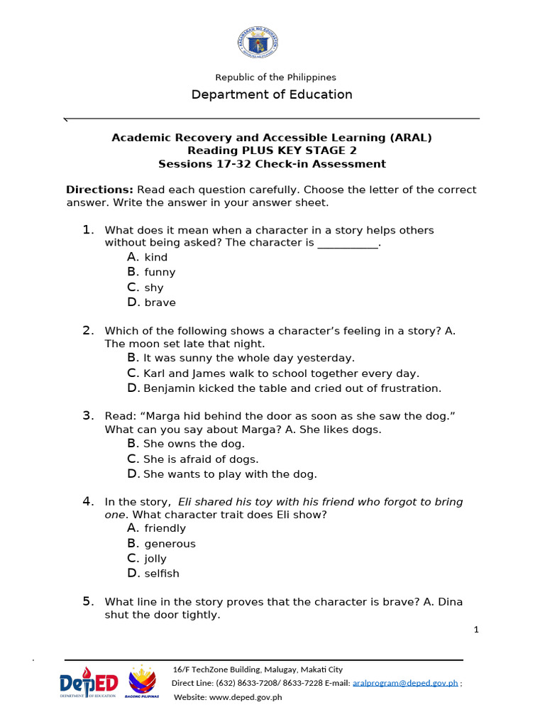 ARAL Reading Plus Key Stage 2 Assessment | PDF | Climate Change | Weather