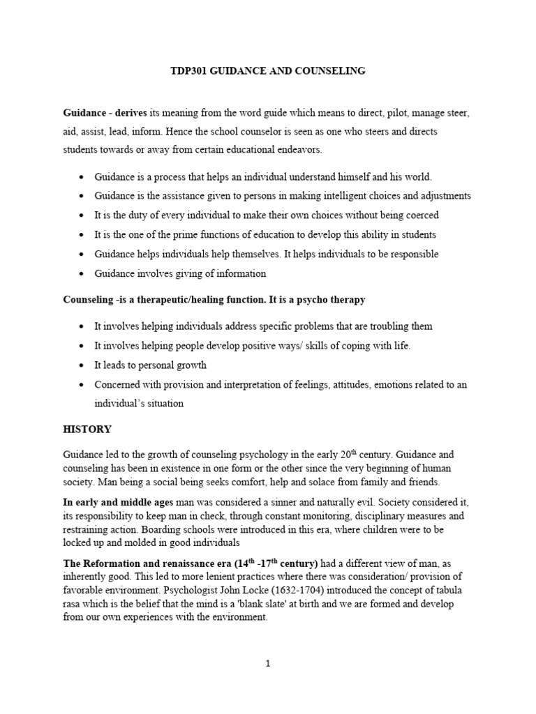 Guidance and Counseling in Education | PDF | Attitude (Psychology ...