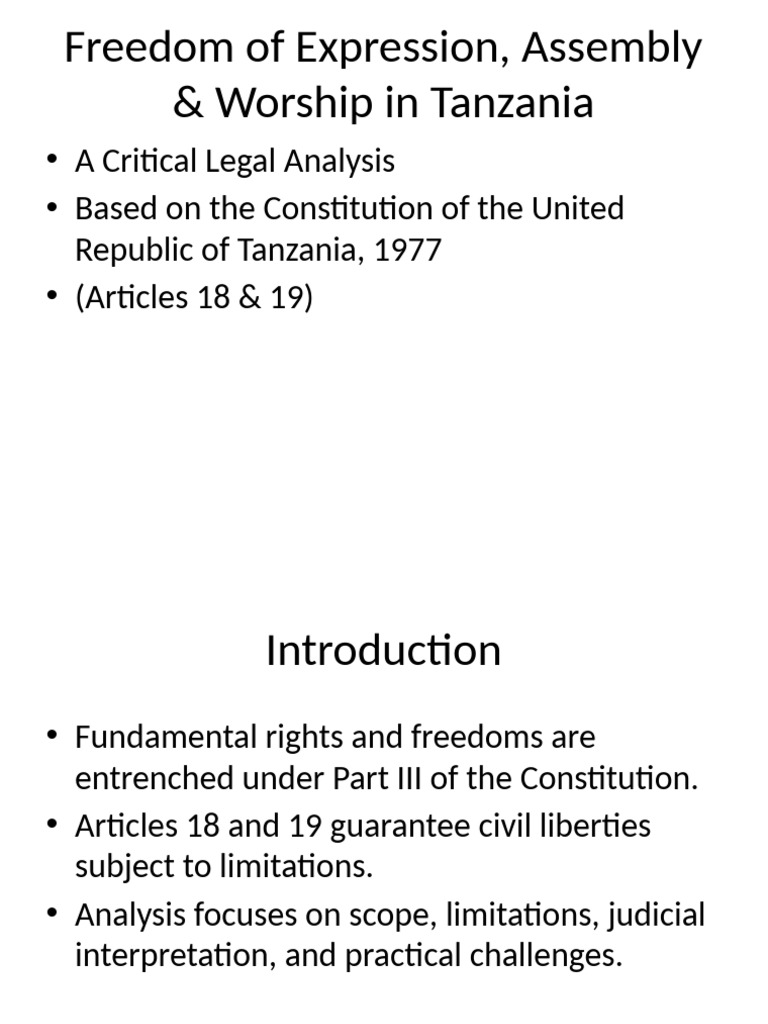 Freedom_of_Expression_Assembly_Worship_Tanzania | PDF | Freedom Of ...