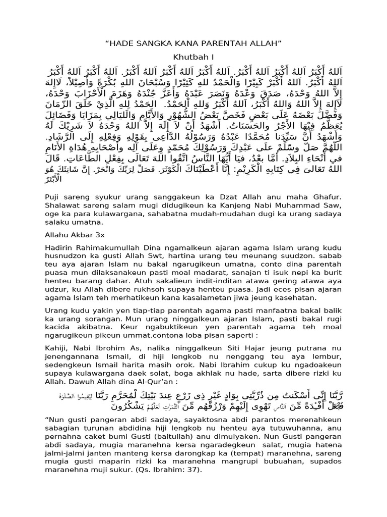 KHUTBAH IDUL ADHA 2025 | PDF | Conceptions Of God | Religious Belief ...