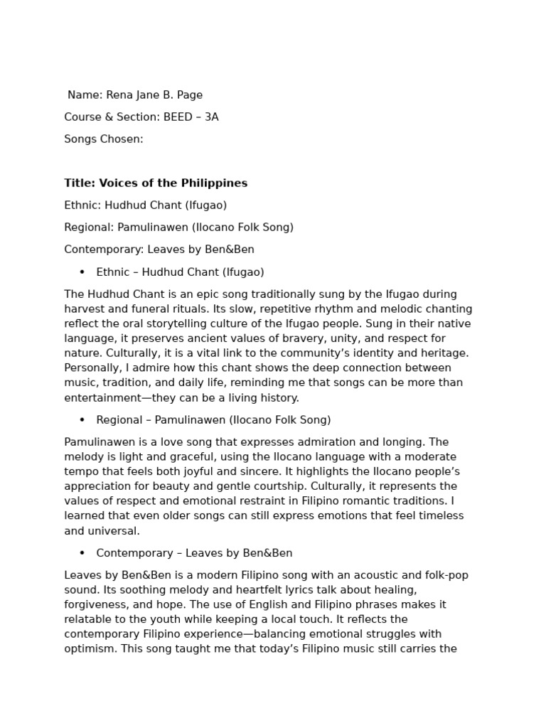 Assignment in Music - Page | PDF