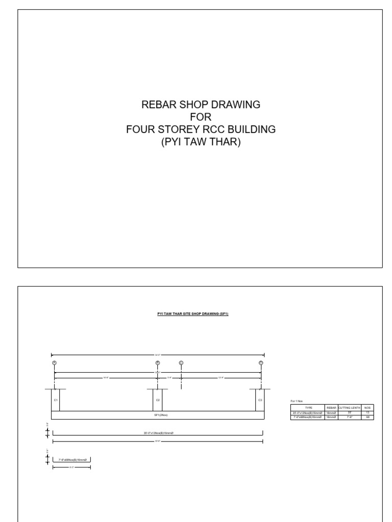 Rebar Shop Drawings for RCC Building | PDF | Swimming