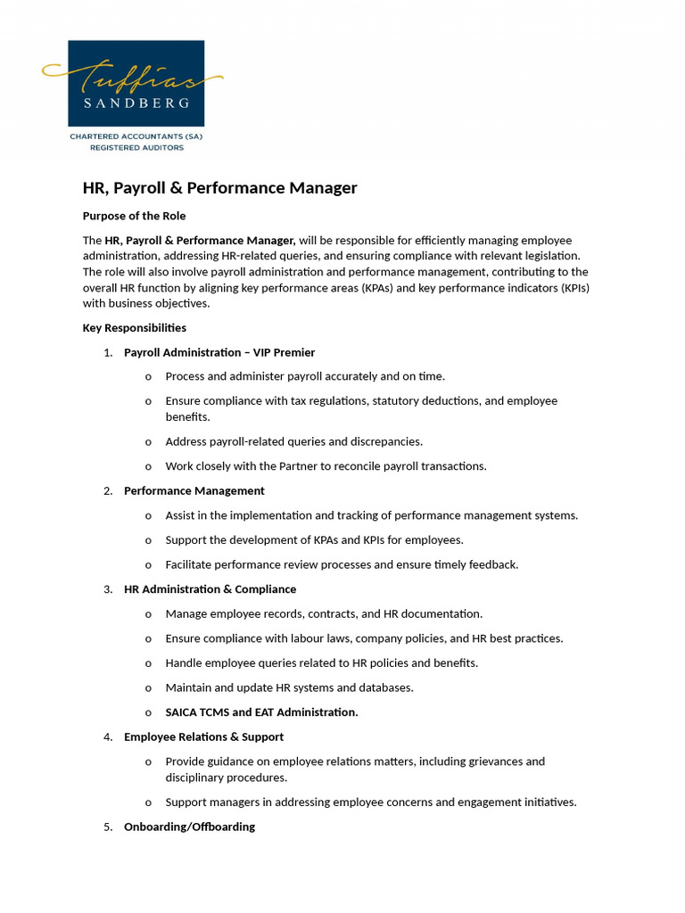 HR Payroll & Performance Manager | PDF | Payroll | Employment