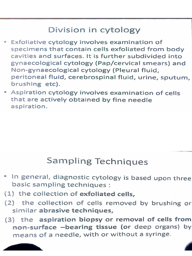 Exfoliative Cytology Techniques | PDF