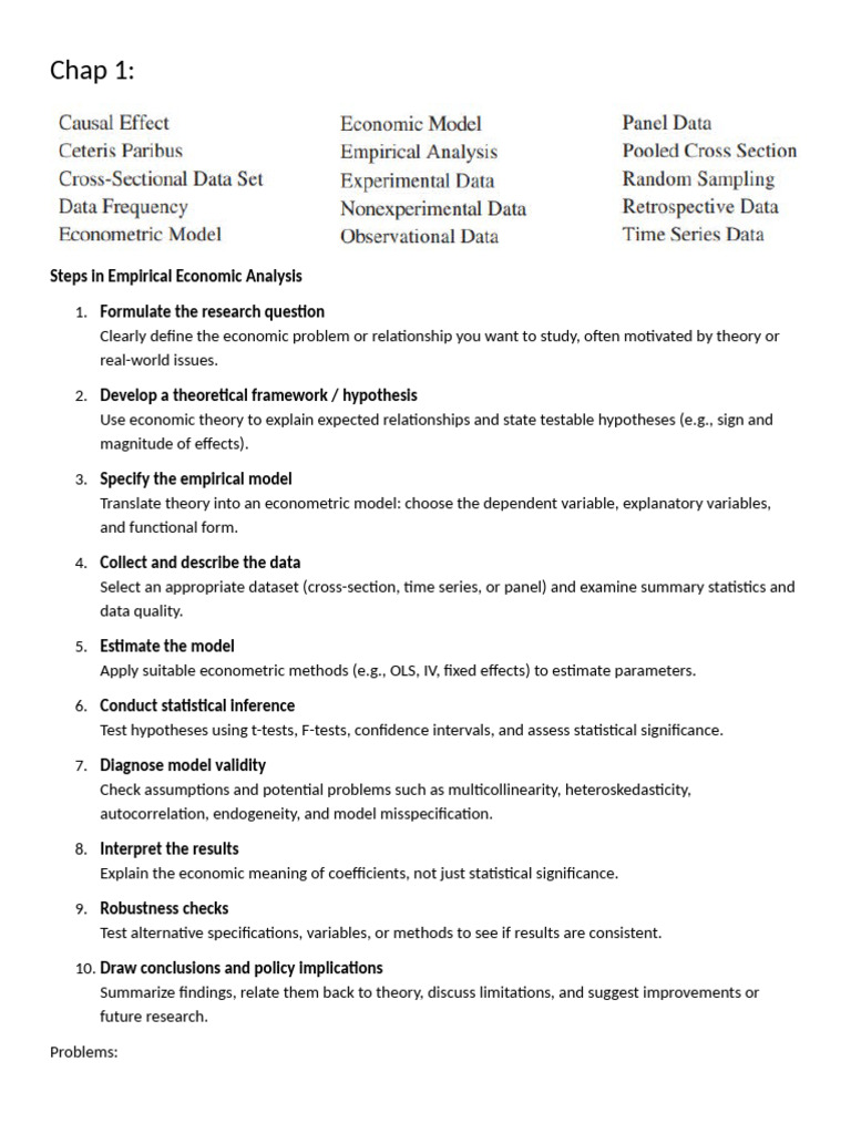 Steps in Empirical Economic Analysis | PDF | Ordinary Least Squares ...
