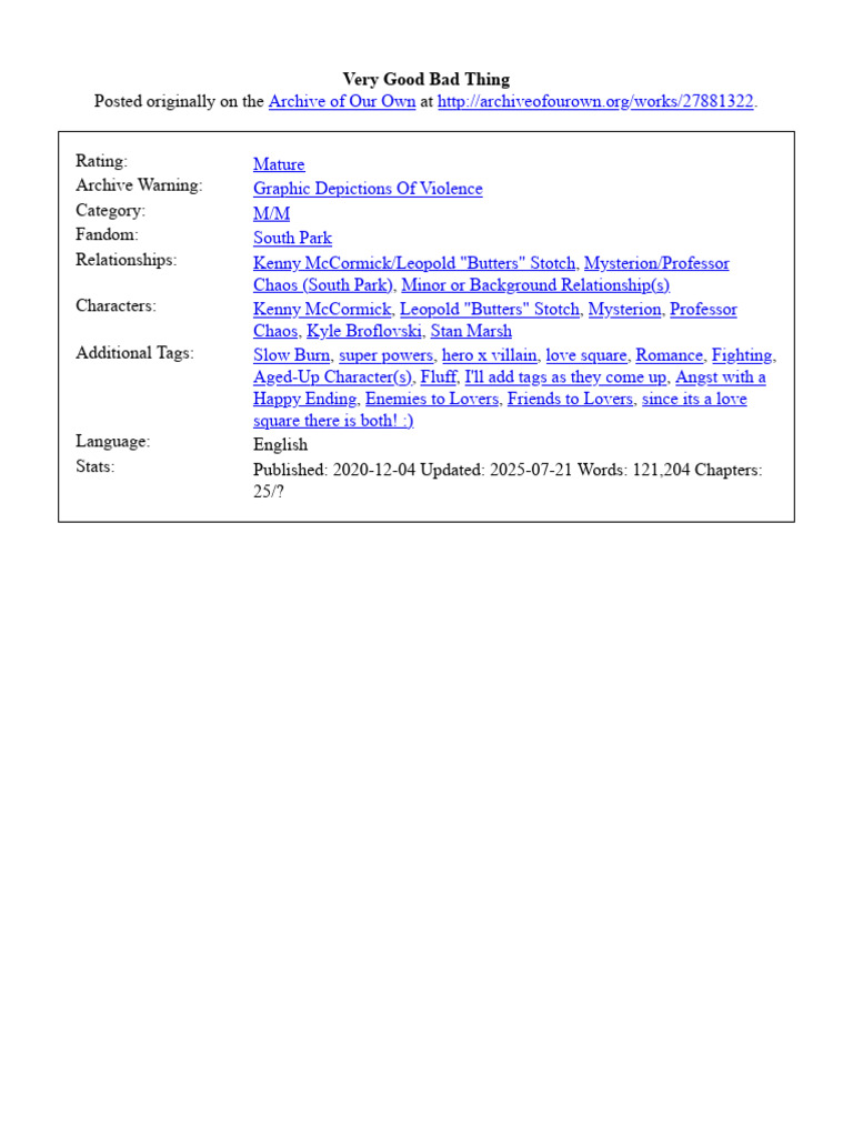 Very Good Bad Thing | PDF