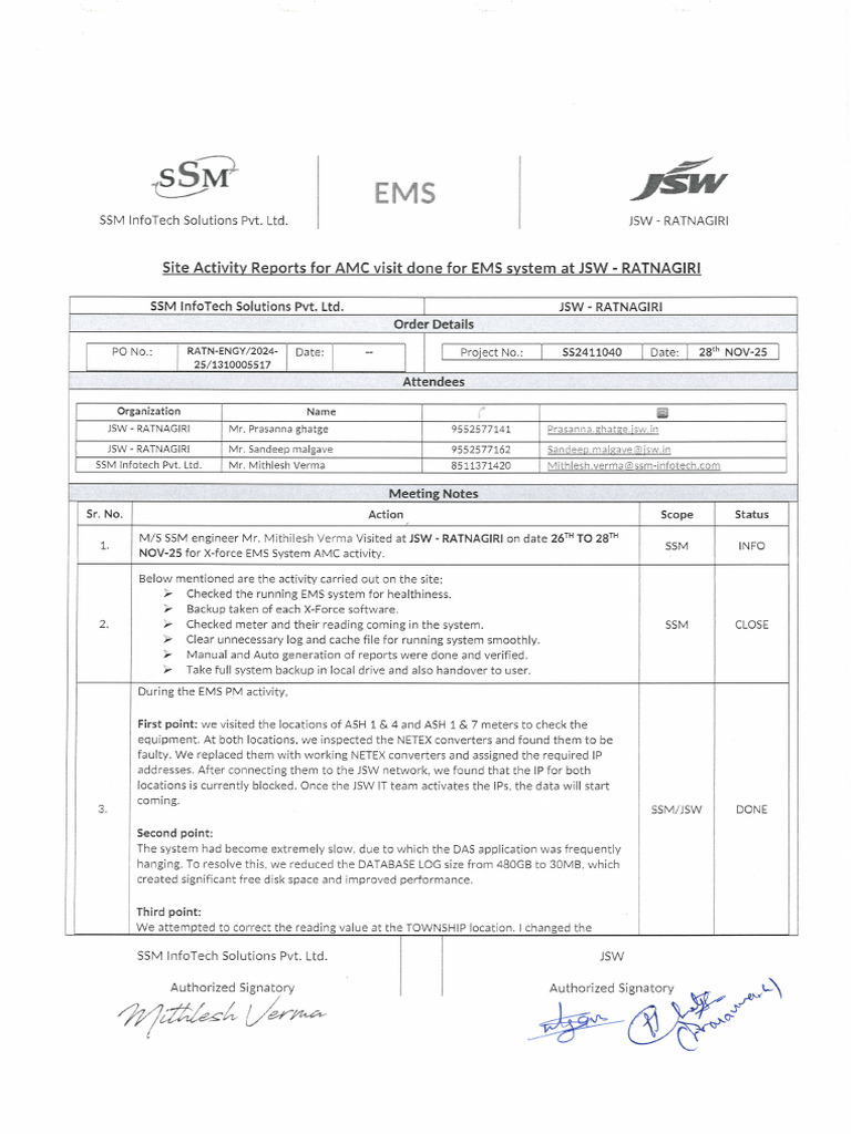 EMS Activity Report for AMC | PDF